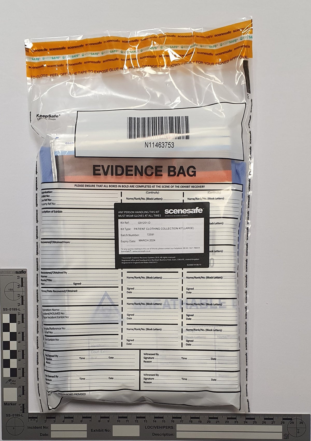 Patient Clothing Collection Kit (Large) — SceneSafe