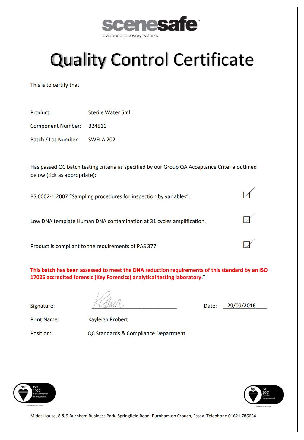 SWFIA202 — SceneSafe